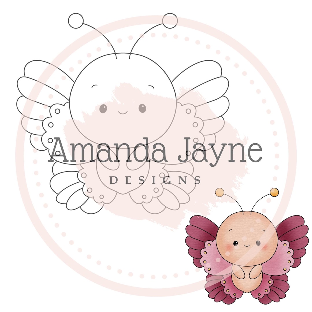 Butterfly Digital Stamp, Digi Stamp, Clipart, Printable, Birthday, Card ...