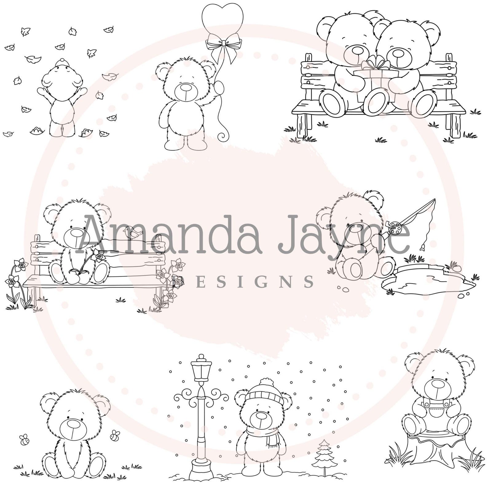 26 Bear Digital Stamp Bundle | PNG | Instant Download for Crafts ...