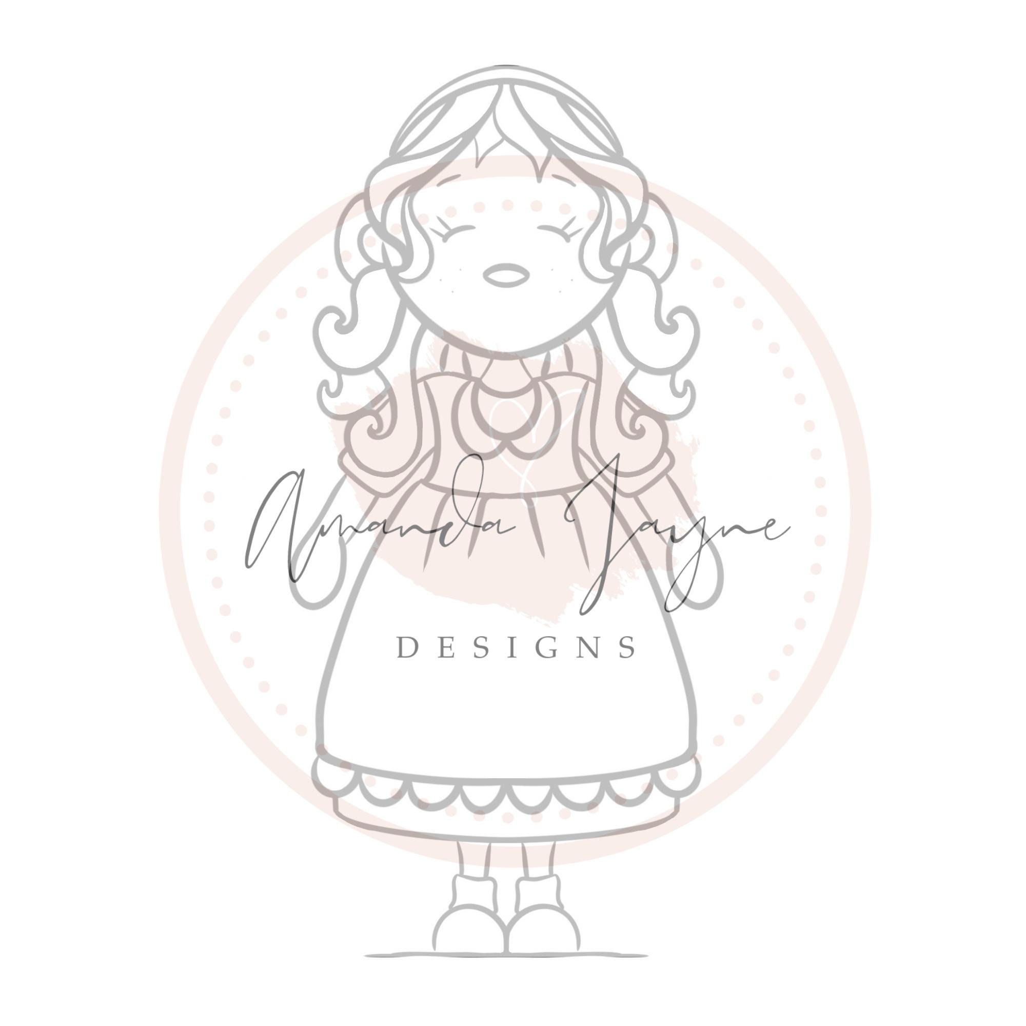 Paper, Party & Kids Tilly in spotty dress Digital Stamp,JPEG ...