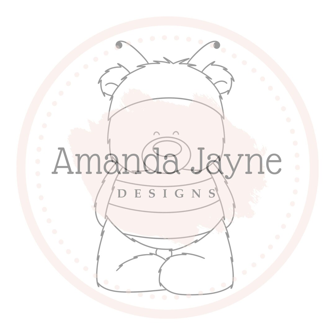 Bumble Bee Bear Digi Stamp, Digital Stamp, Amanda Jayne Designs - Etsy ...