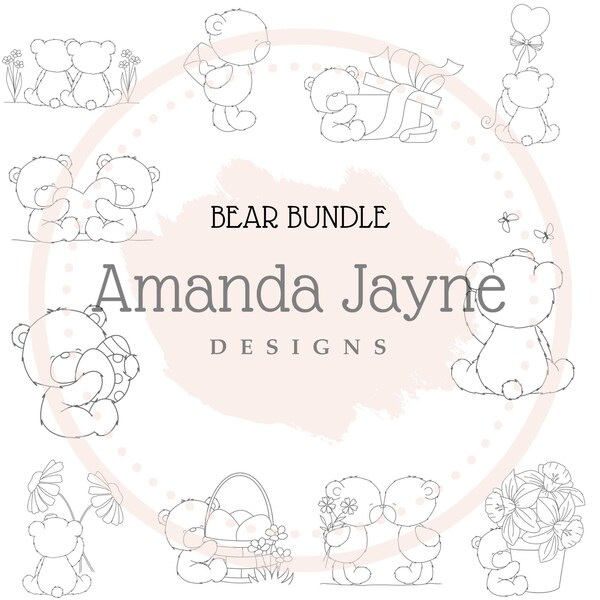 Bear Digi Stamp - Etsy