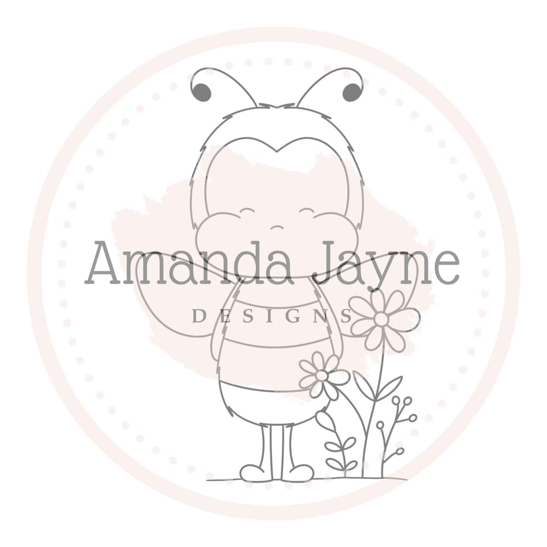 Summer Bee Digi Stamp, Digital Stamp, Amanda Jayne Designs - Etsy