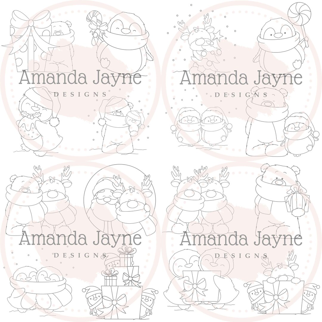 Amanda Jayne Designs Digital Stamp Christmas Hugs, JPEG, Christmas ...