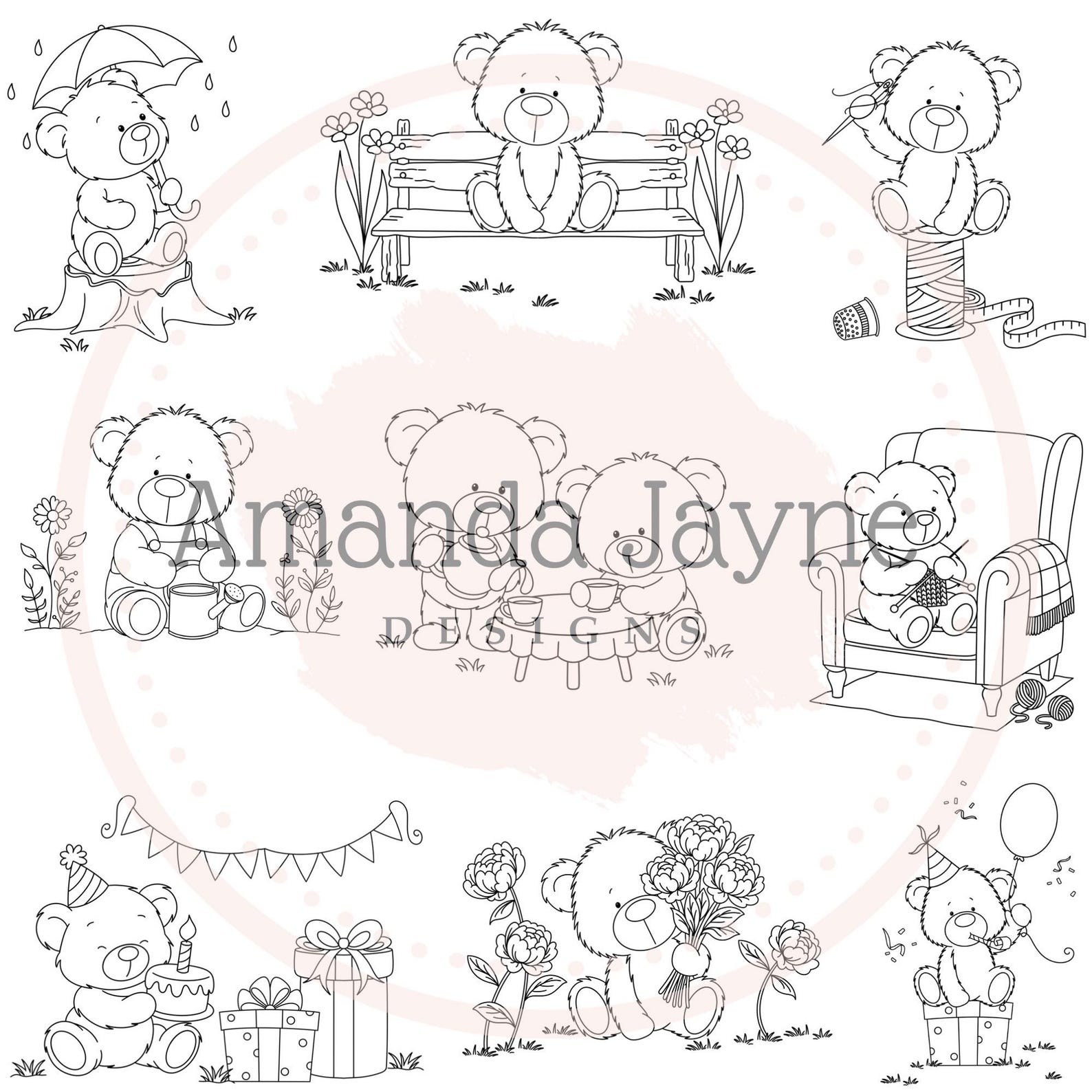 26 Bear Digital Stamp Bundle | PNG | Instant Download for Crafts ...