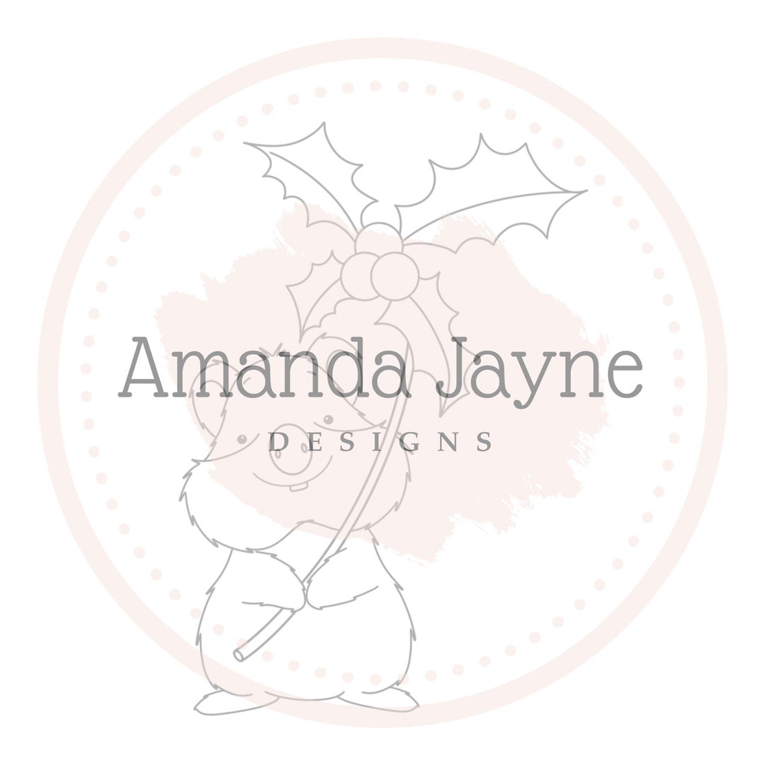 Amanda Jayne Designs Digital Stamp Holly Quokka JPEG, Festive ...