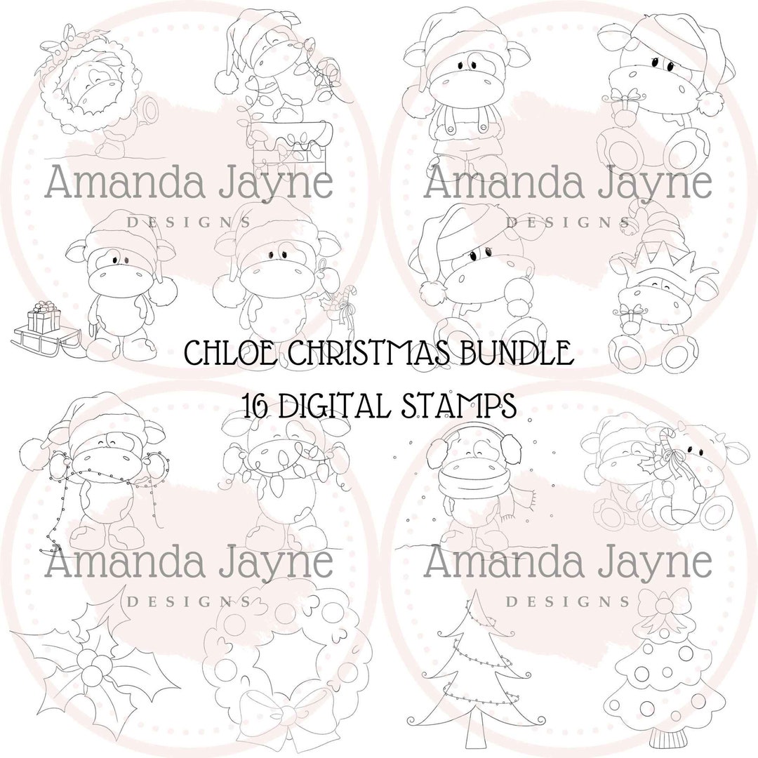Amanda Jayne Designs Digital Stamp Chloe Christmas, JPEG, Christmas ...