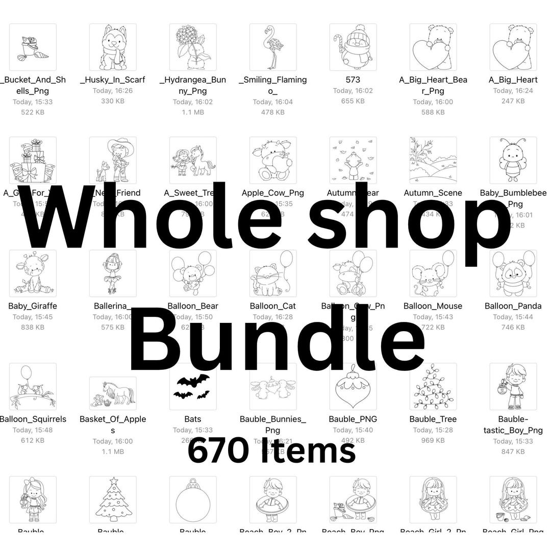 WHOLE SHOP BUNDLE - 670 Digital Stamps for Cardmaking, Digi Stamp ...