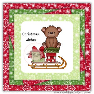 Christmas Digital Stamp Set - Printable Holiday Clipart| Christmas Bear ...