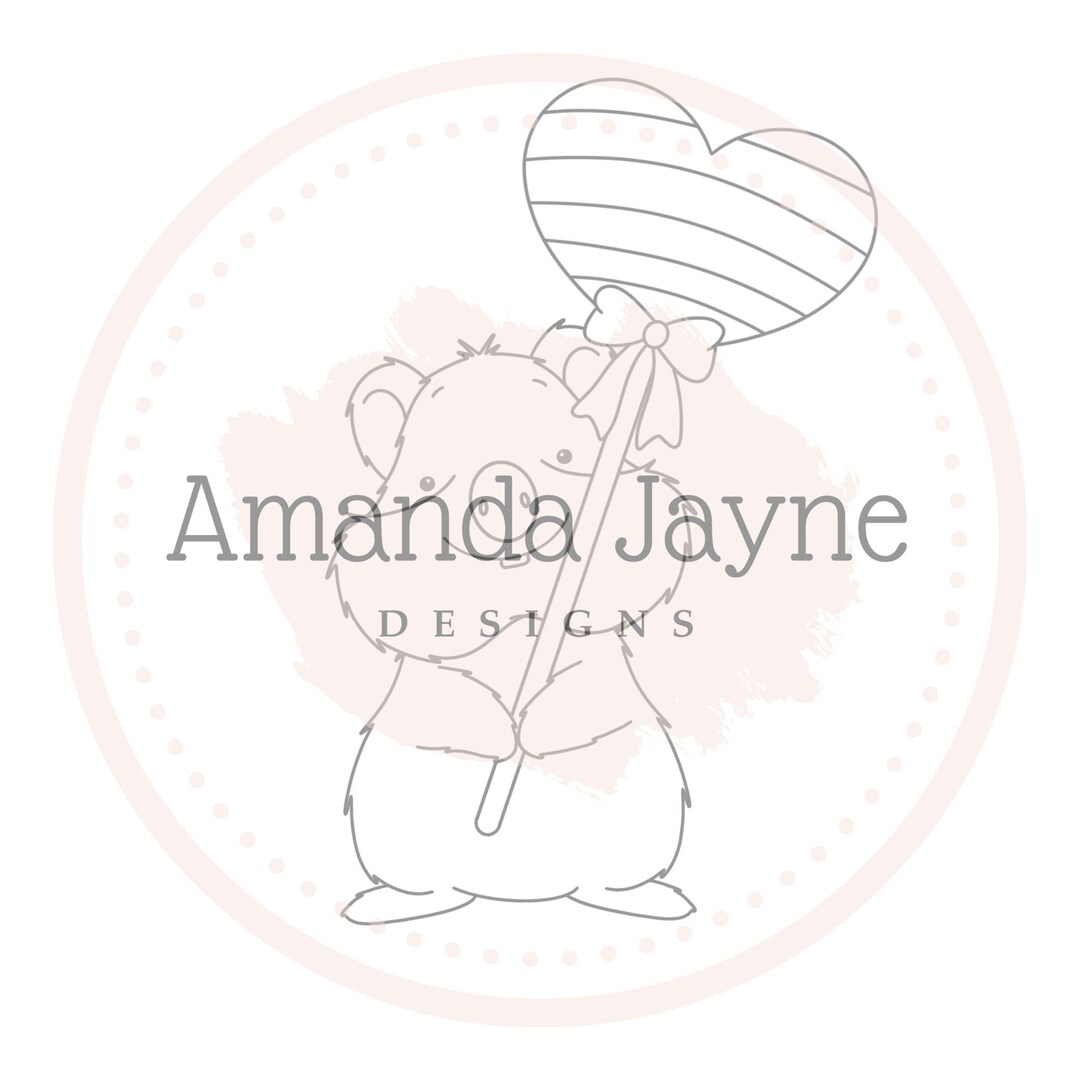 Amanda Jayne Designs Digital Stamp Candy Heart Quokka, JPEG, Christmas ...