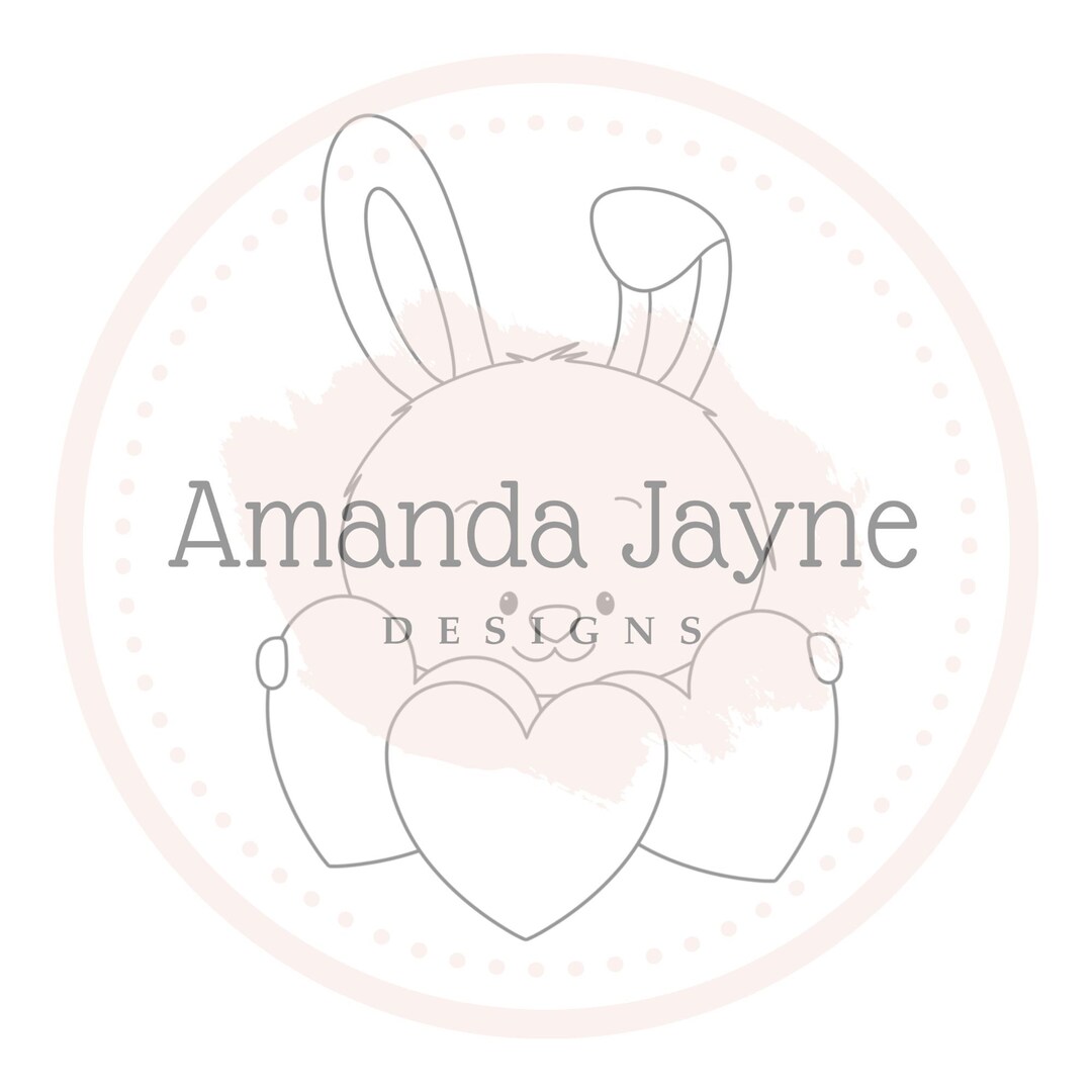 Bunny Hug Digital Stamp, Digital Stamp, Love, Heart, Amanda Jayne Designs - Etsy