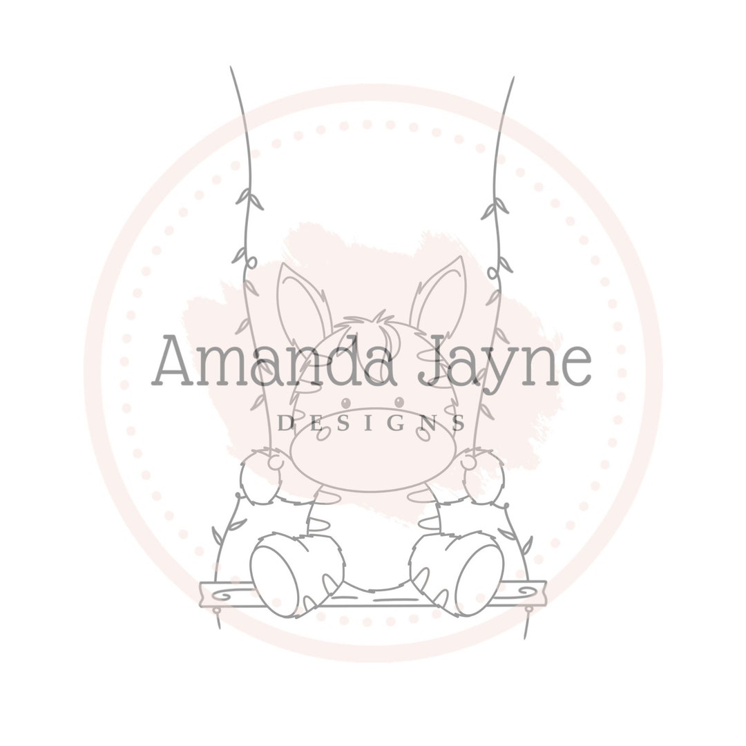 Amanda Jayne Designs Digital Stamp Swing Zebra, JPEG, Christmas, Xmas ...