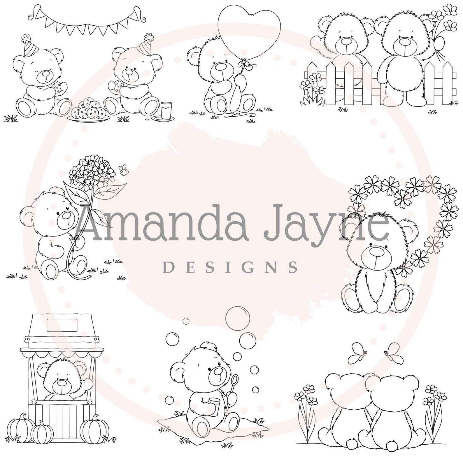 26 Bear Digital Stamp Bundle | PNG | Instant Download for Crafts ...