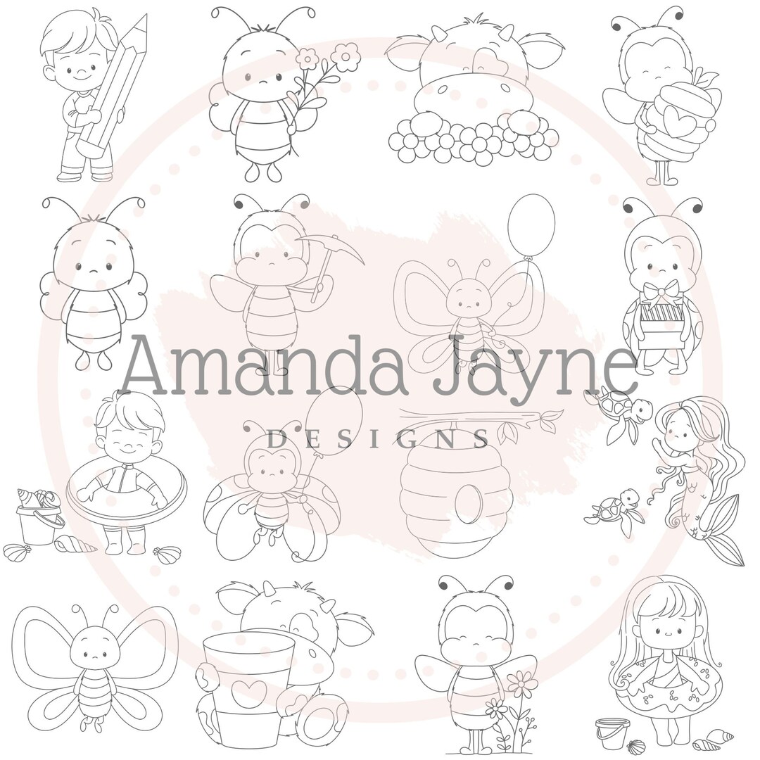 Spring/summer Bundle 60 Digital Stamps Digi Stamp, Card Making, Amanda ...