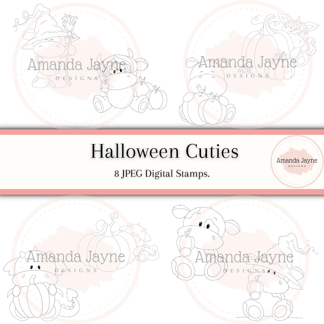 Halloween Cuties Digital Stamp Bundle, Digi Stamps, Amanda Jayne ...