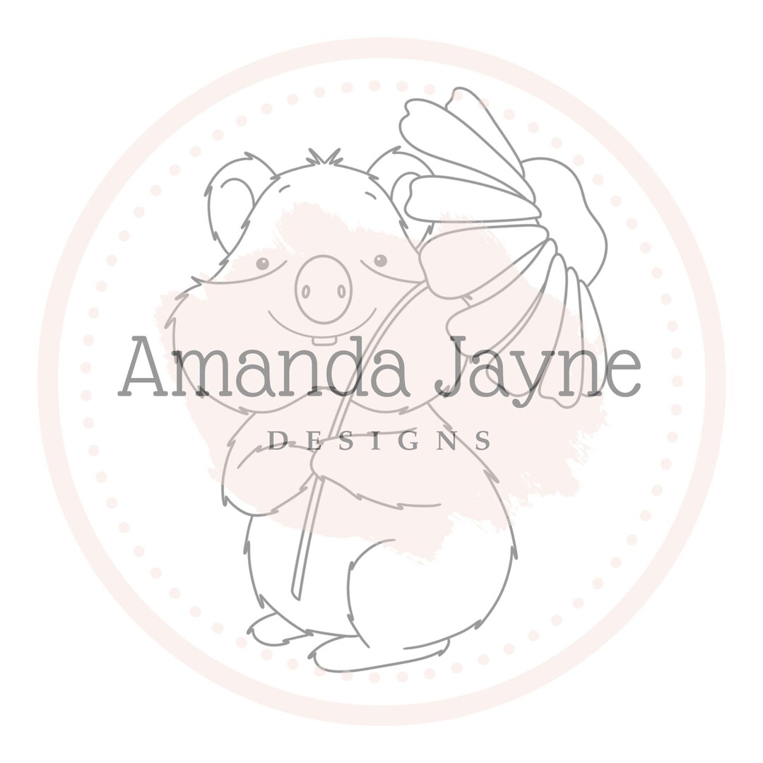 Amanda Jayne Designs Digital Stamp Daisy Quokka, JPEG, Birthday ...