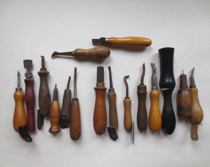 Old Vintage Shoe Making Tools Cobbler Combined Set of Tools Set of 16 ...