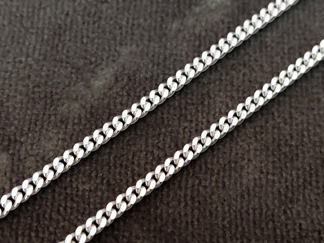 Sterling Silver 925 Curb Gourmet Chain 2mm Anklet Bracelet for Men ...
