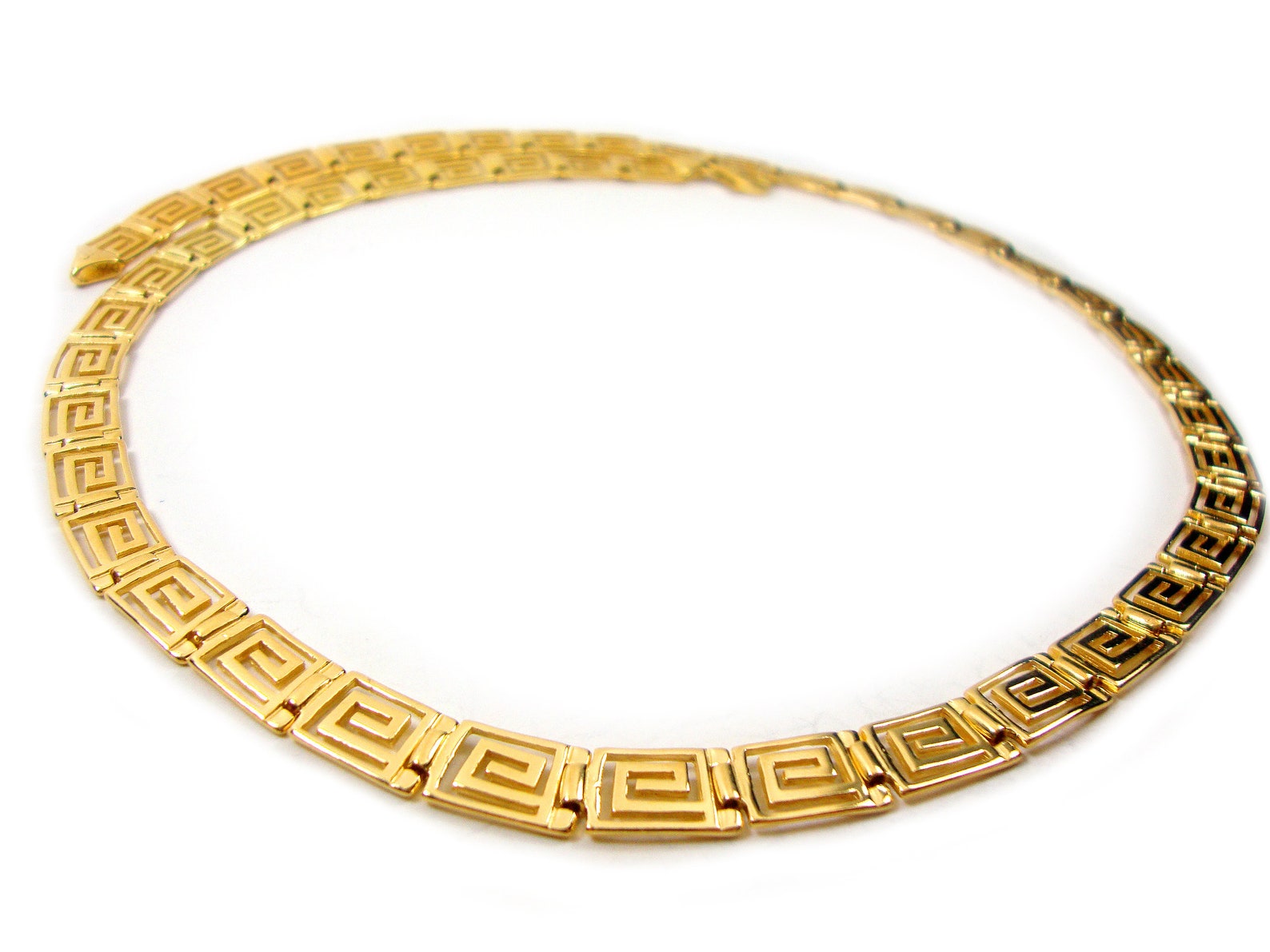 Sterling Silver 925 Greek Gold Plated Necklace Square Greek - Etsy