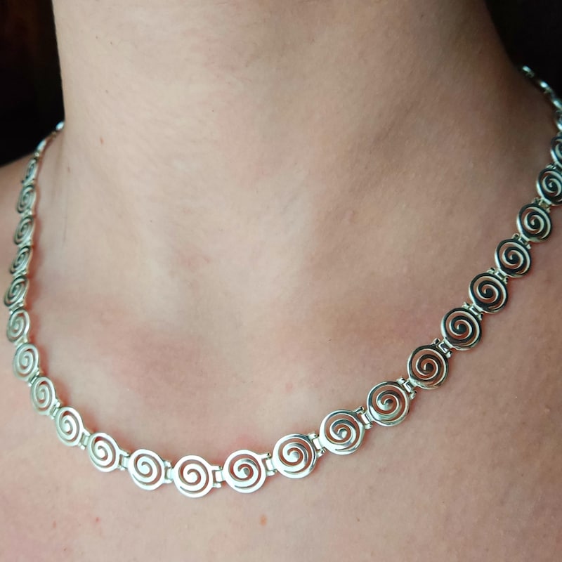 Spiral Design Necklace - Etsy UK
