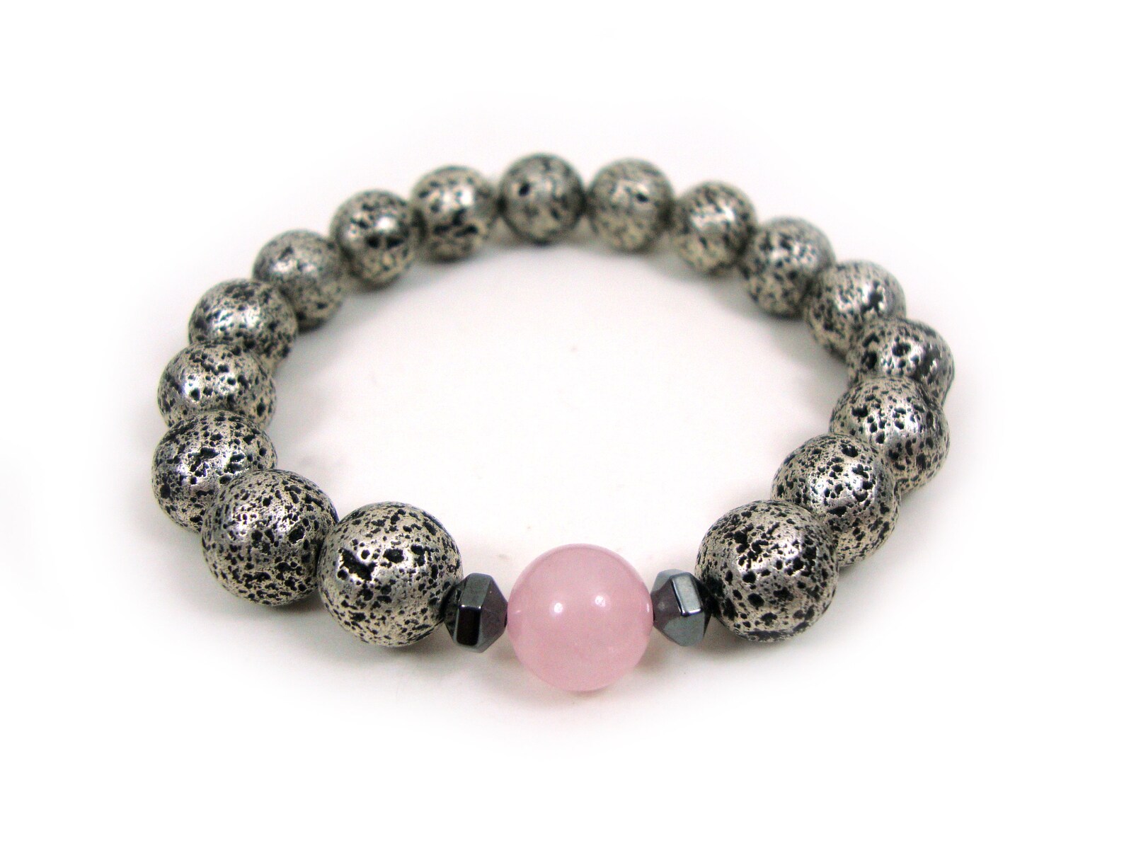 Natural Volcanic Greek Santorini Lava & Rose Quartz Stones | Etsy