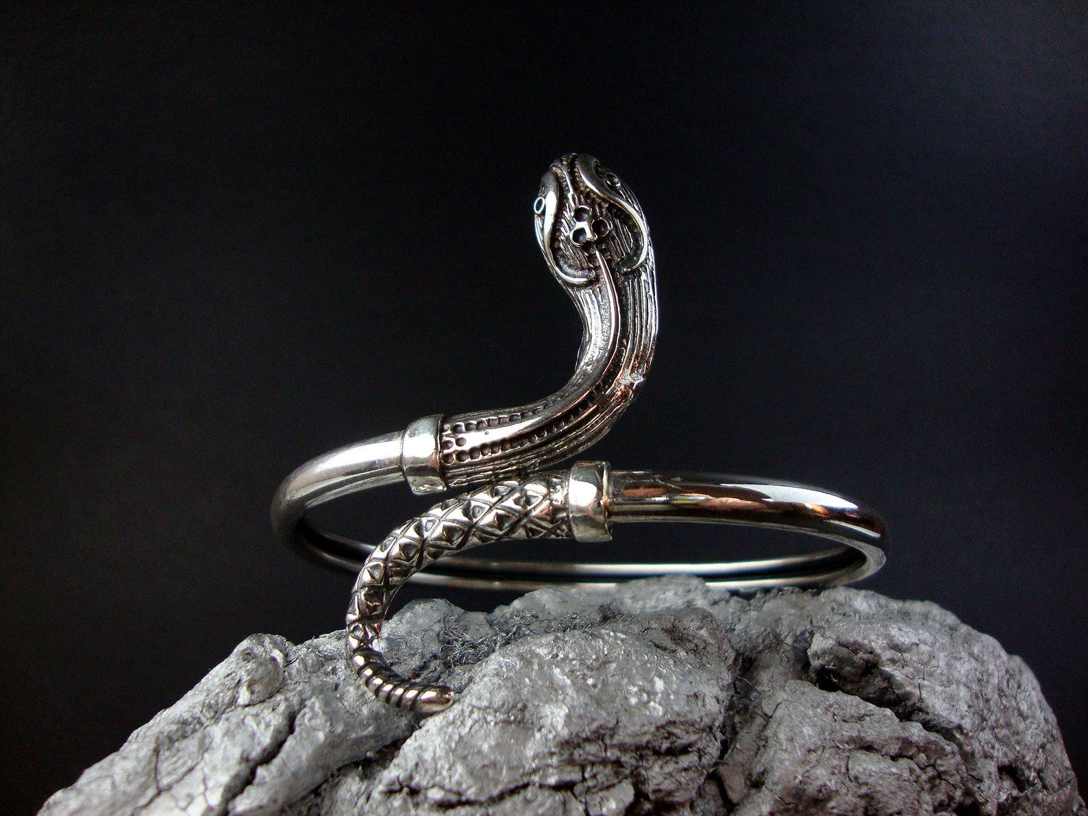 Sterling Silver 925 Ancient Greek Snake Pattern Bangle - Etsy