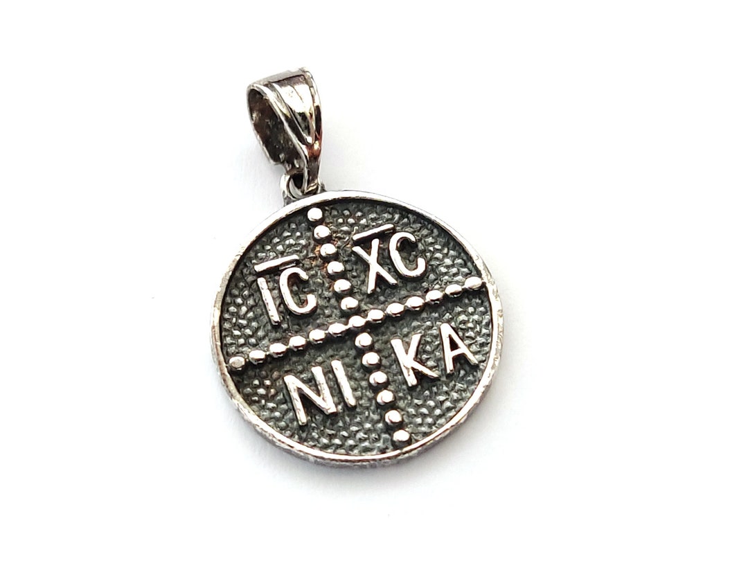 Greek Byzantine ICXC NIKA Silver Cross Handmade Pendant 19mm, Jewelry ...