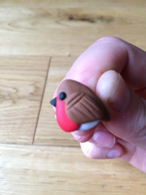 Polymer Clay/ Fimo Robin Bird Adjustable Ring | Etsy