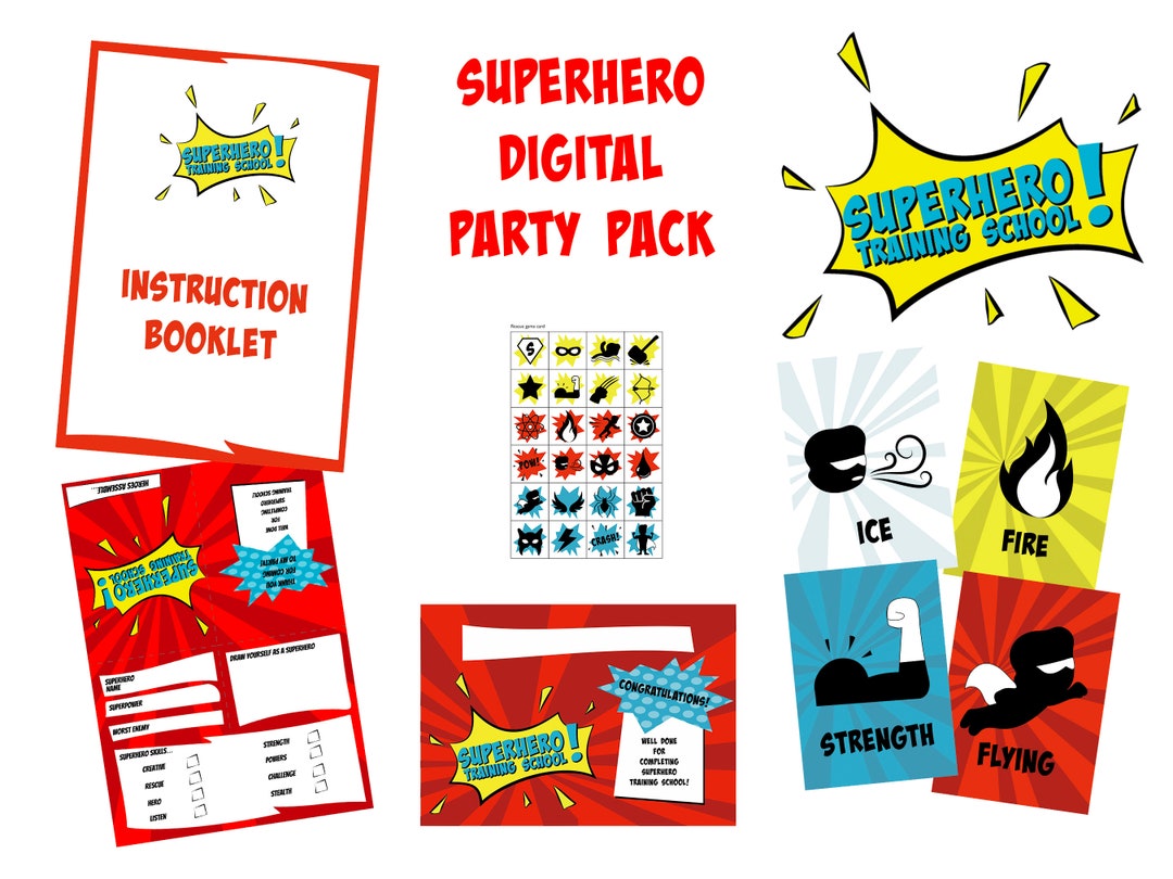 Superhero Party Pack - Digital Download - Etsy