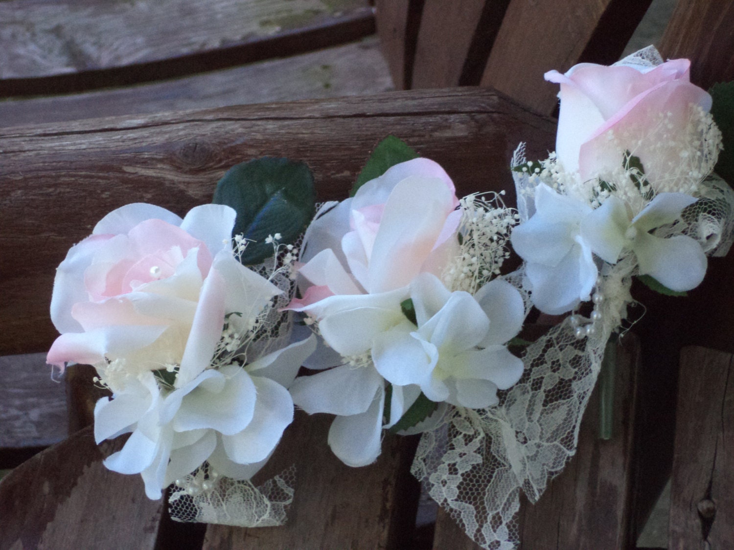Vintage Brooch Bouquet / Vintage Lace / Shabby Look Blush Pink Silk ...