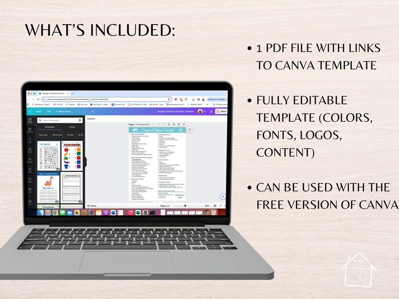 Change of Address Checklist | Real Estate Canva Template (digital ...