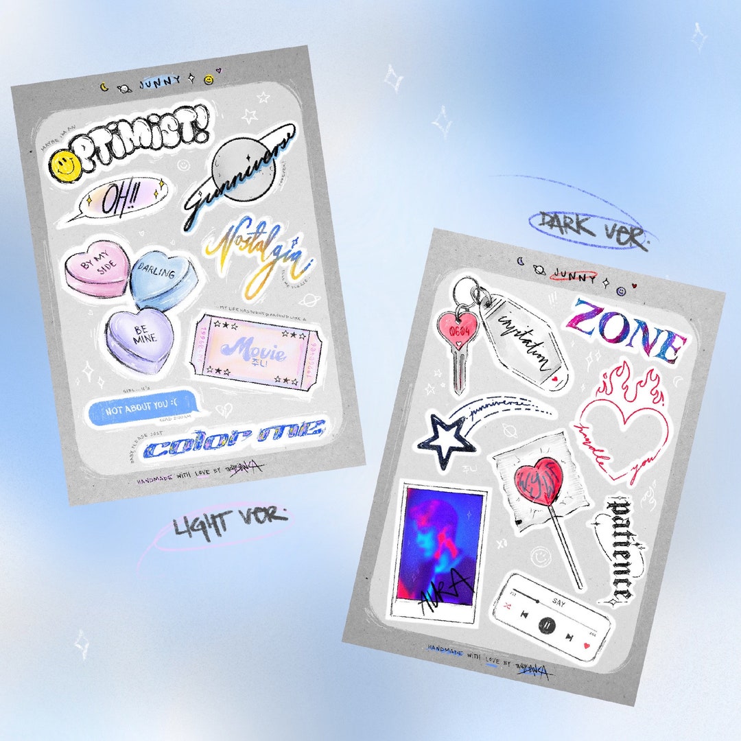 JUNNY (주니) Song Title Stickers | Light & Dark Ver. - Etsy