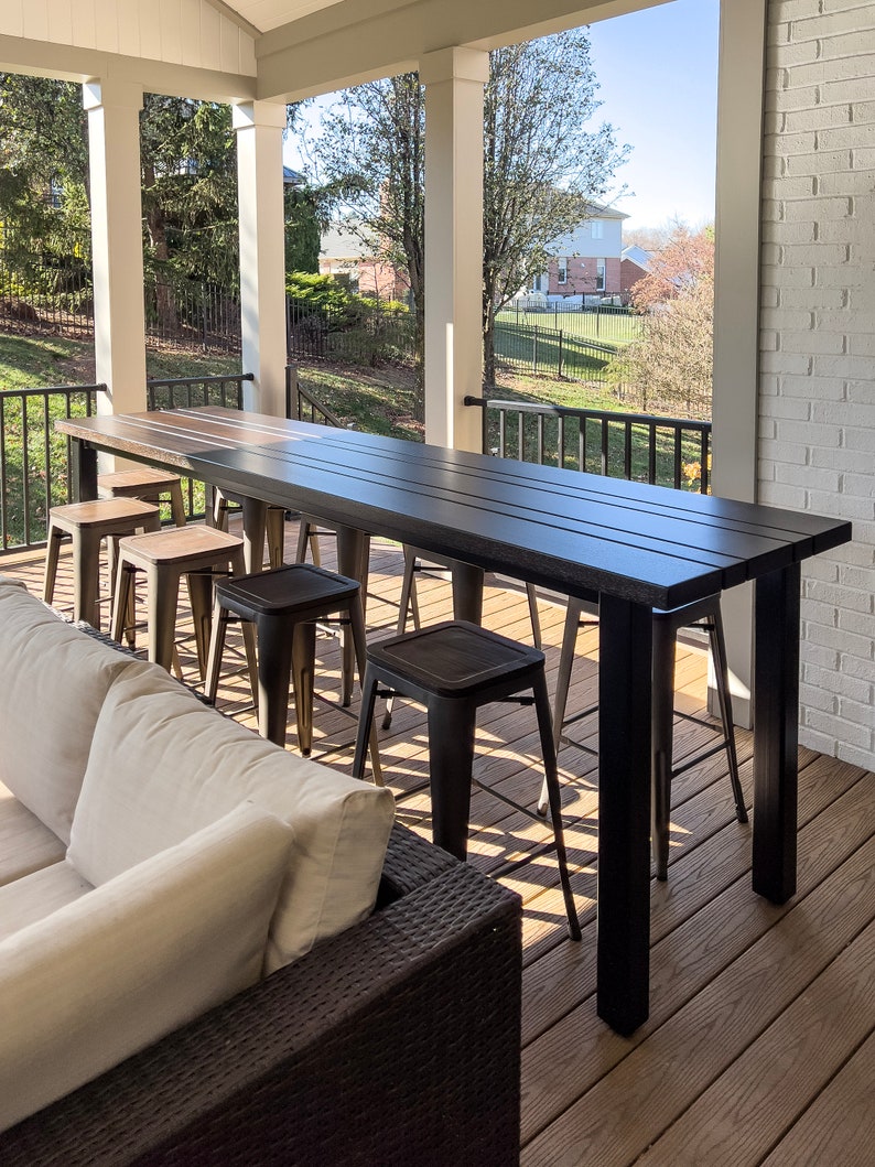 Outdoor Bar Height Parsons Style Table - Etsy