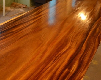 Fiji Sourced Monkey Pod Table and Metal Base | Etsy