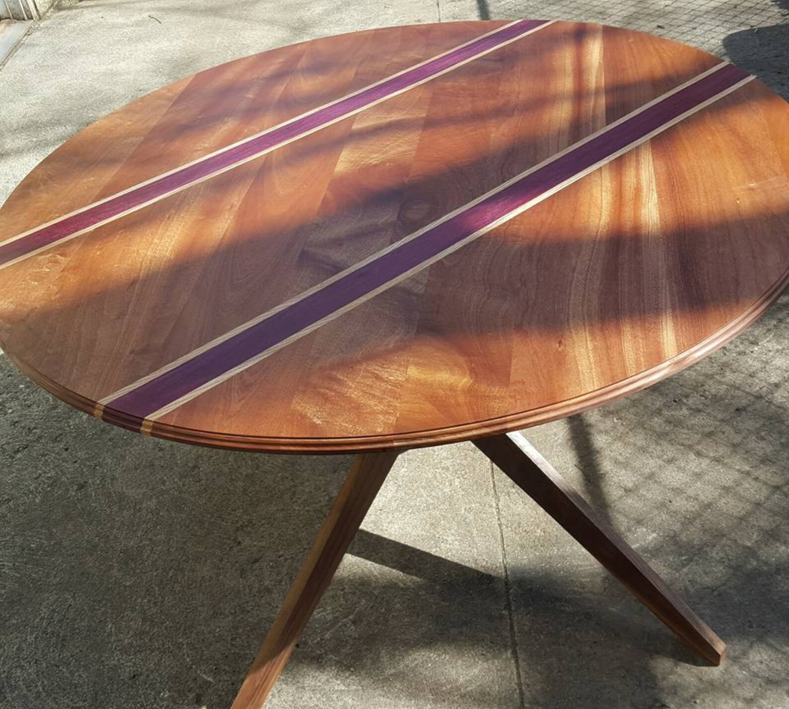 Mid Century Inspired Custom Round Table. Sapele Mahogany With - Etsy