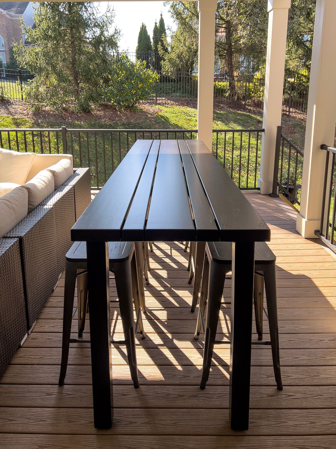 Outdoor Bar Height Parsons Style Table - Etsy