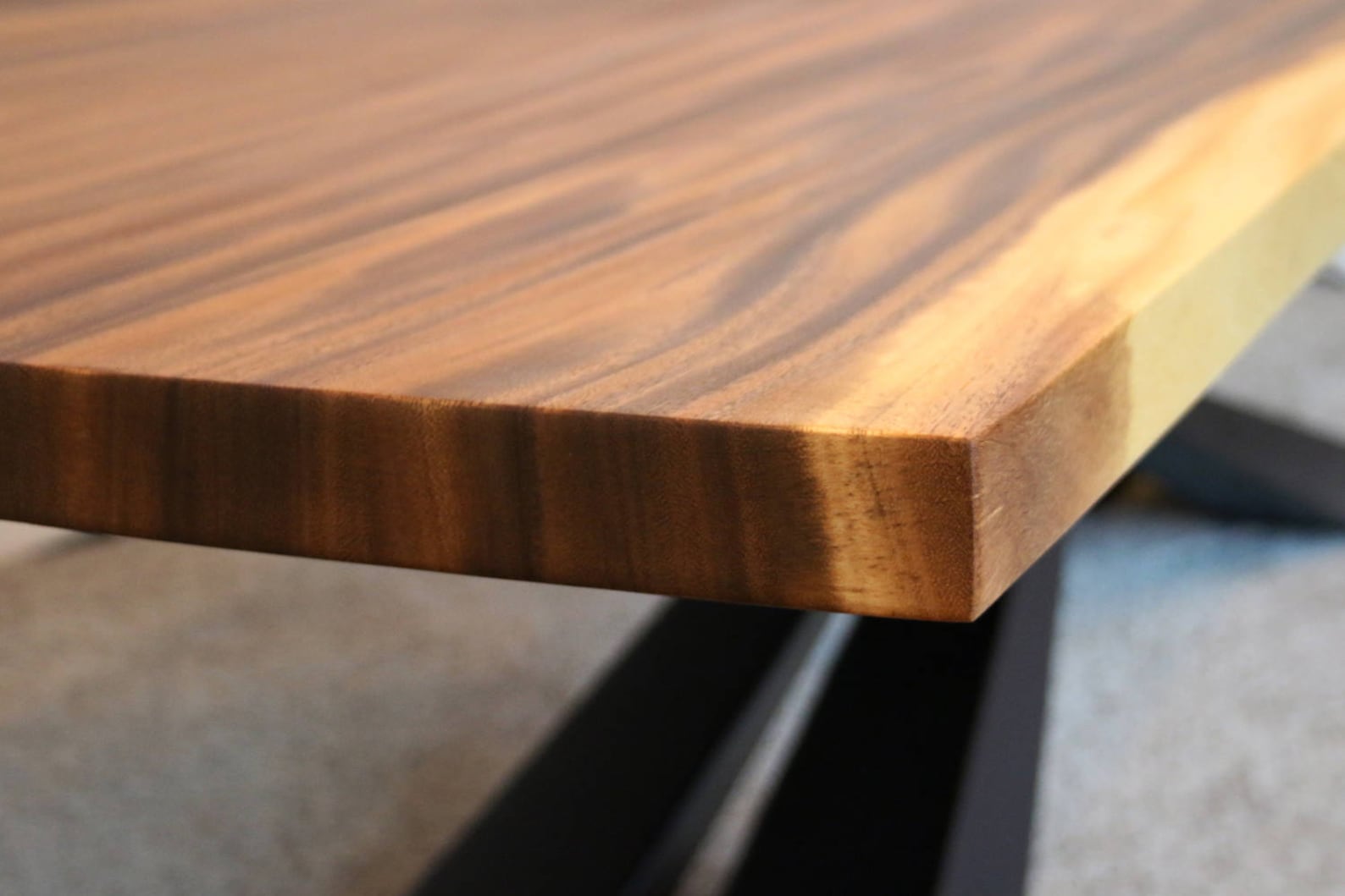 Monkey Pod Slab Table Top With Art Metal Base - Etsy