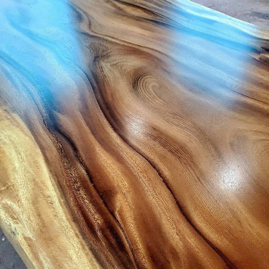 Fiji Sourced Monkey Pod Table and Metal Base - Etsy