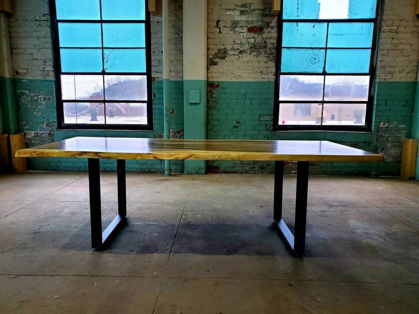 Fiji Sourced Monkey Pod Table and Metal Base - Etsy