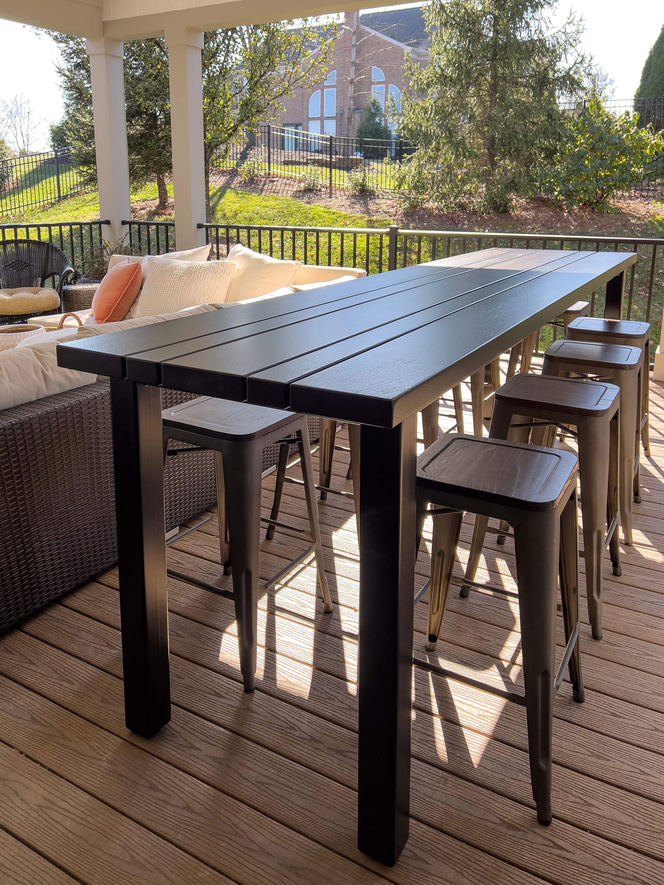 Outdoor Bar Height Parsons Style Table Etsy Outdoor Bar Height Parsons Style Table Etsy