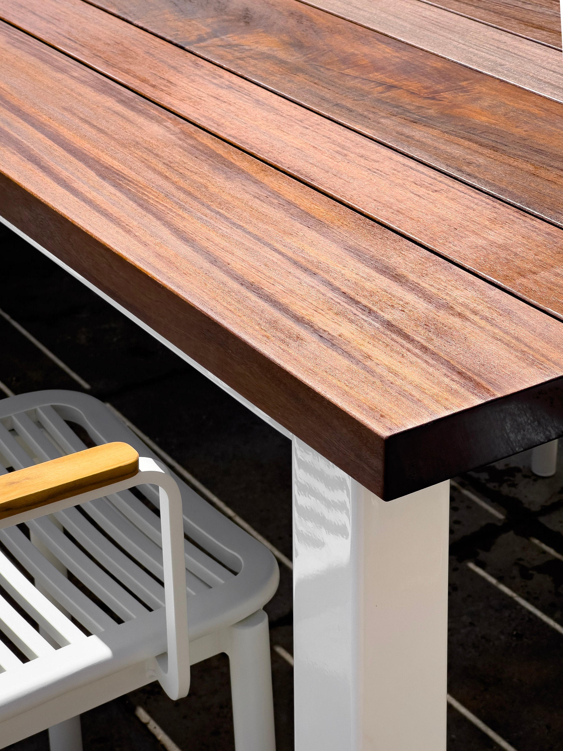 Ipe Outdoor /exterior Table With Powder Coated Parsons Style Base. - Etsy