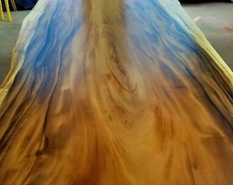 Fiji Sourced Monkey Pod Table and Metal Base | Etsy