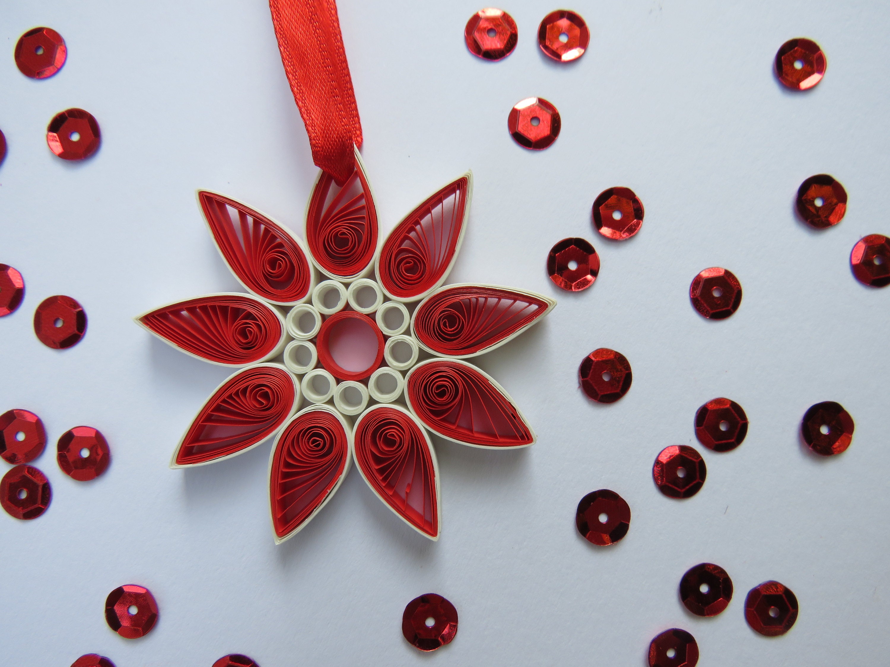Paper quilling christmas star ornament PDF tutorial pattern | Etsy