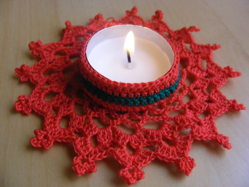 Christmas Crochet Candle Holder PDF Pattern - Etsy