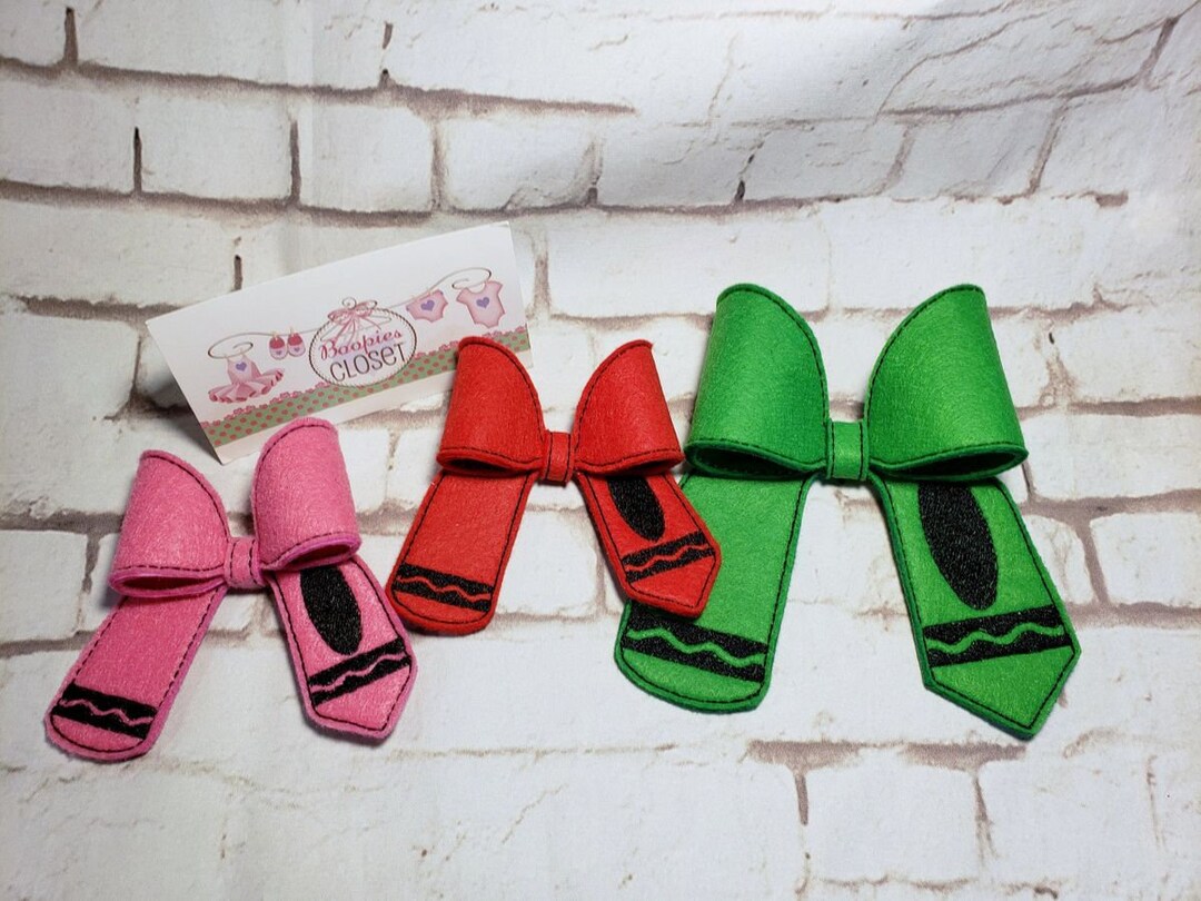 Crayon Cheer Bows, Back to School Bows, Bow Styled Headbands for Girls ...
