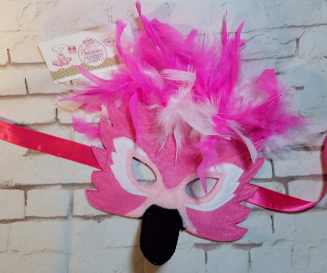 Feathered Flamingo Felt Mask: Exotic Bird Costume - Etsy