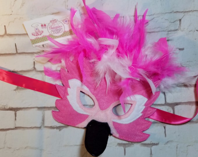 Feathered Flamingo Mask Pink Flamingo Bird Mask Feathered - Etsy