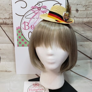 New Straw Oktoberfest Fedora Mini Hat, German Hats, Autumn Festival ...