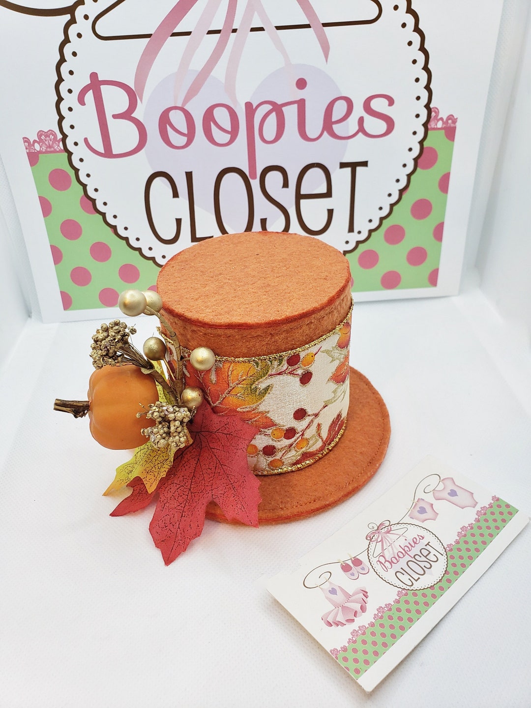 Pumpkin Fall Leaves Mini Top Hat: Thanksgiving Derby Hat - Etsy