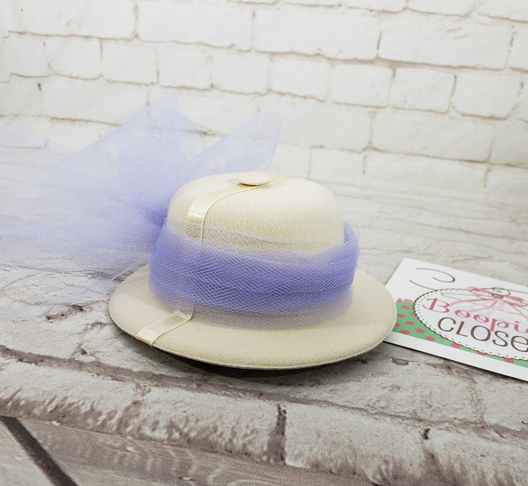 Mini Pith Hat Barrette: Jungle Safari Beige Hat With Lavender Tulle - Etsy