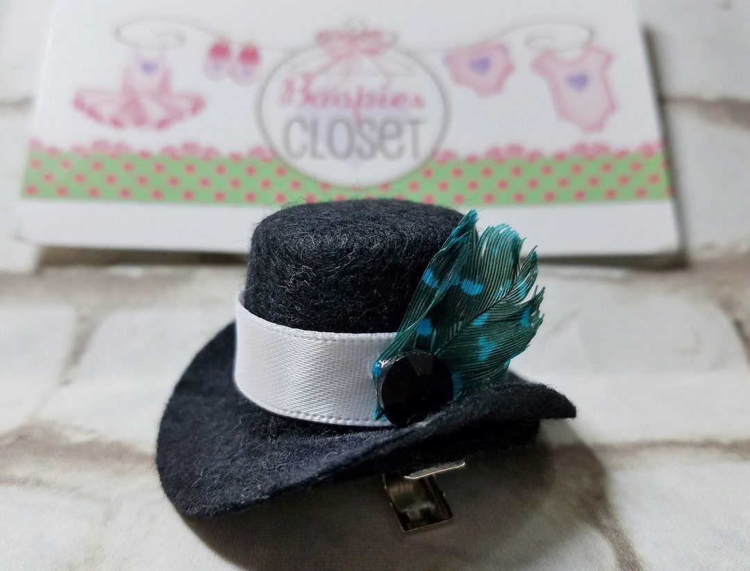 Itsy Bitsy Mini Me Top Hat Barrette, Tiny Top Hat Barrette, Baby Top ...